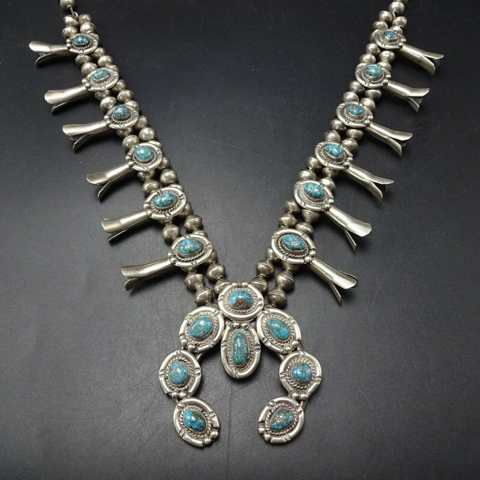 Vintage Sterling Silver 925 APACHE Blue Webbed TURQUOISE - Etsy