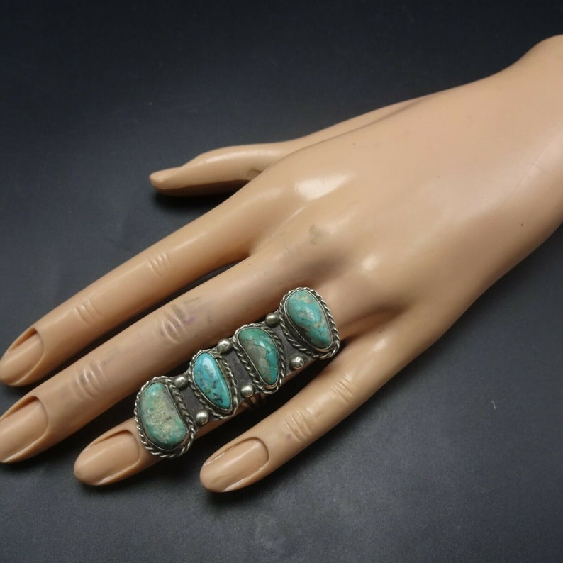 Vintage Sterling Silver NATURAL TURQUOISE Quartz Inclusions - Etsy