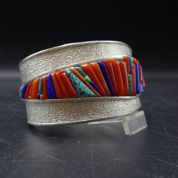 Navajo ISIAH BEGAY Tufa Cast SterlingSilver Lapis Cor… - Gem