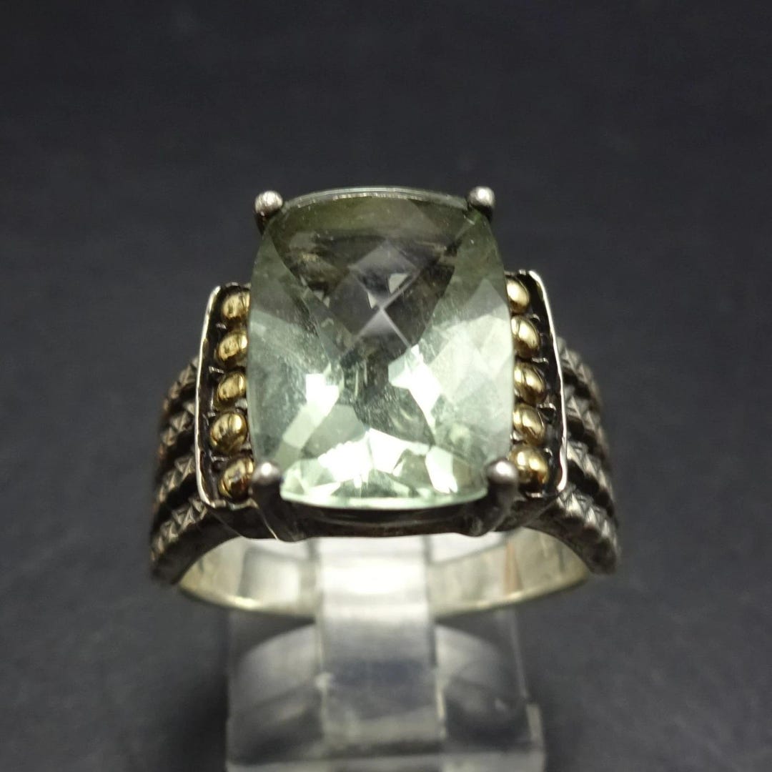 EFFY Green Amethyst/prasiolite Sterling Silver 18K Yellow Gold RING ...