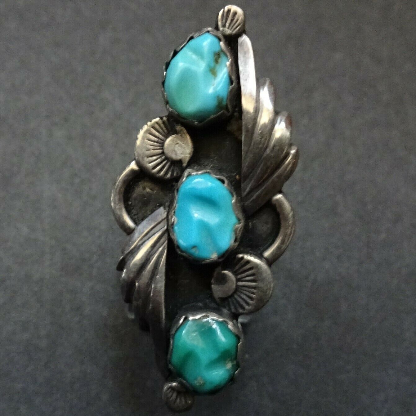 Classic Vintage Sterling Silver TURQUOISE Ring Size 7 | Etsy