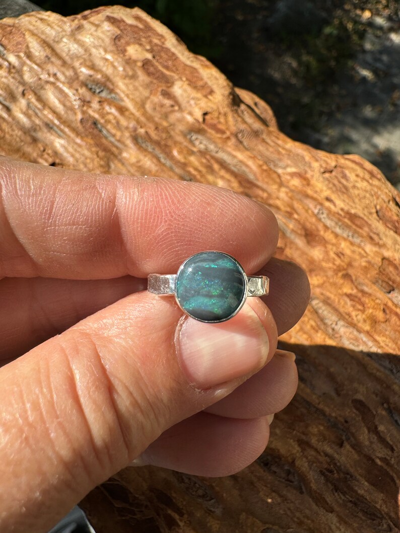 Dark and Mysterious Black Opal Ring - Size 5.5 - Etsy