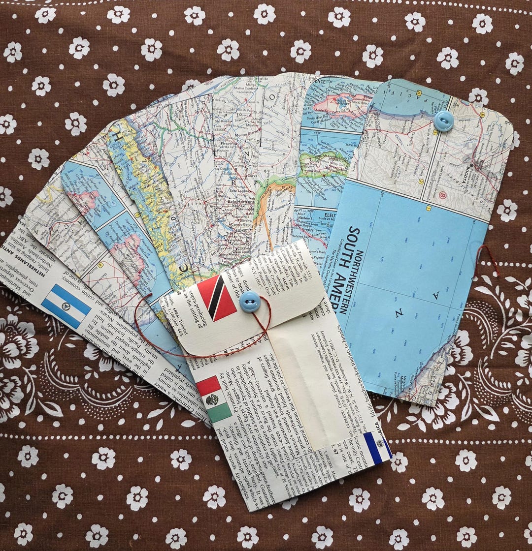 Vintage Map Envelopes Set of 10 - Etsy