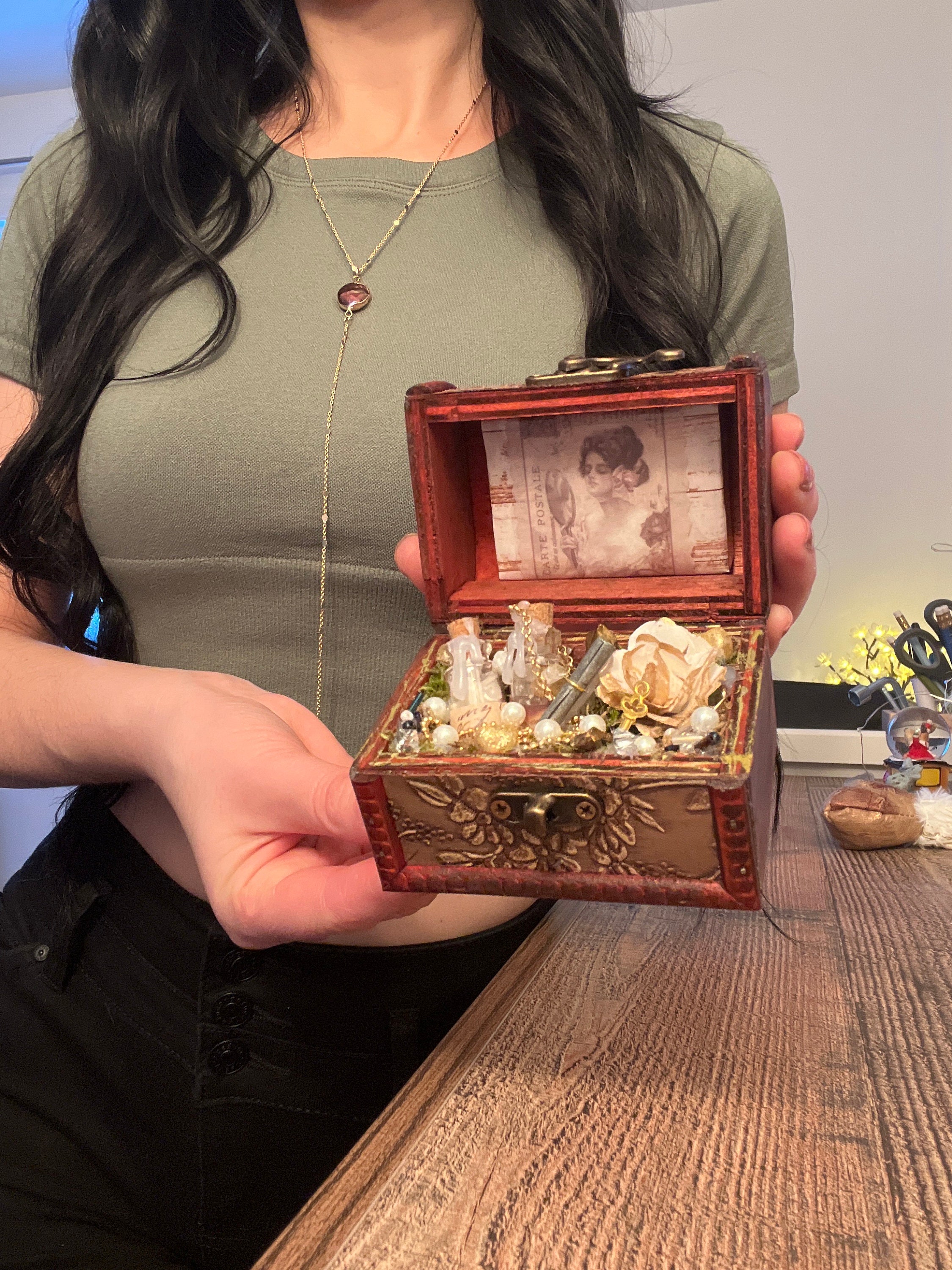 Mini Treasure Chest With Necklace Gift for Women - Etsy
