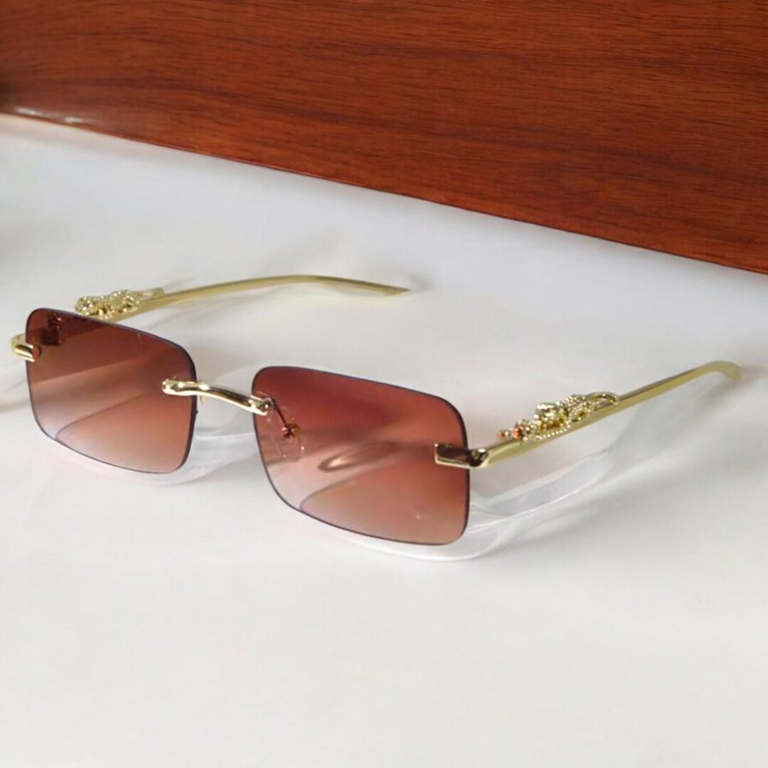 Vintage Buffs Gold/silver Panther Frame Glasses, Stylish Frame in ...