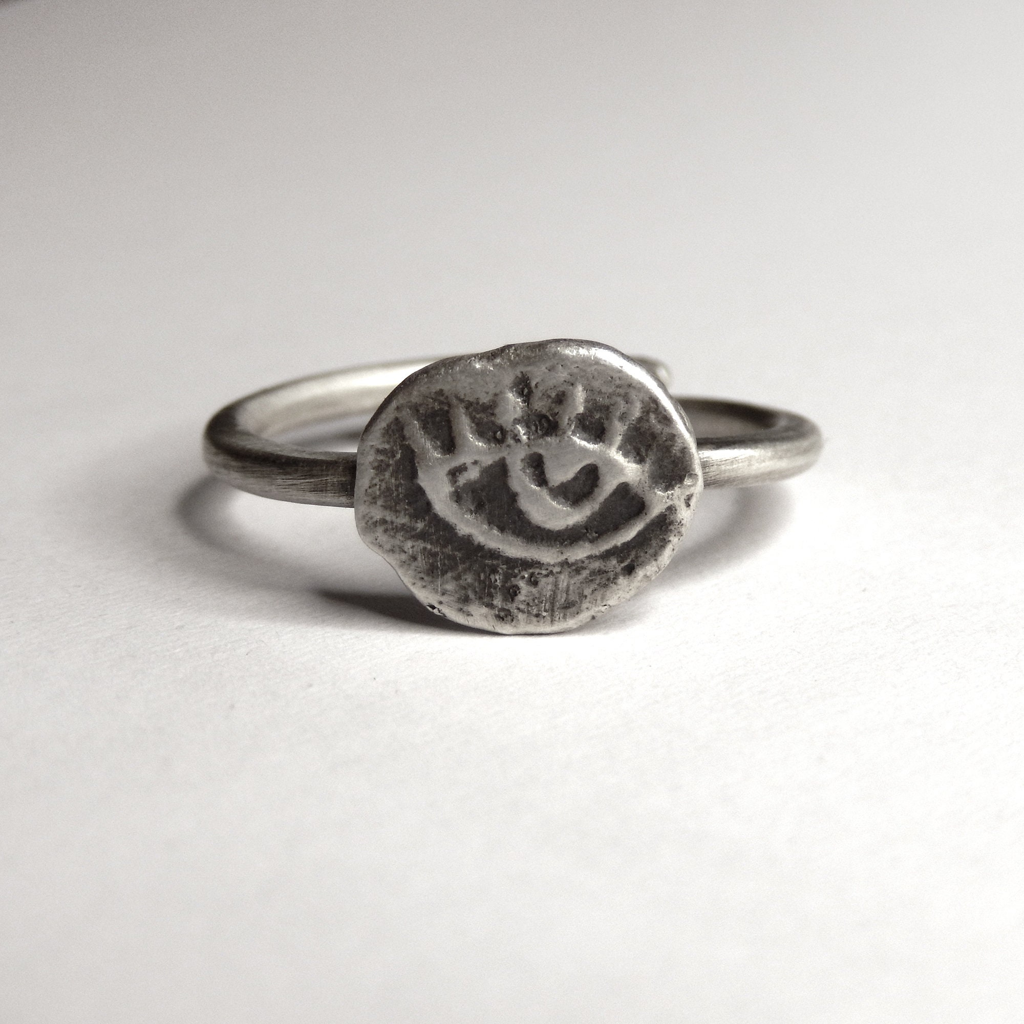 Modern evil eye ring. Sterling silver ring perfect gift for | Etsy