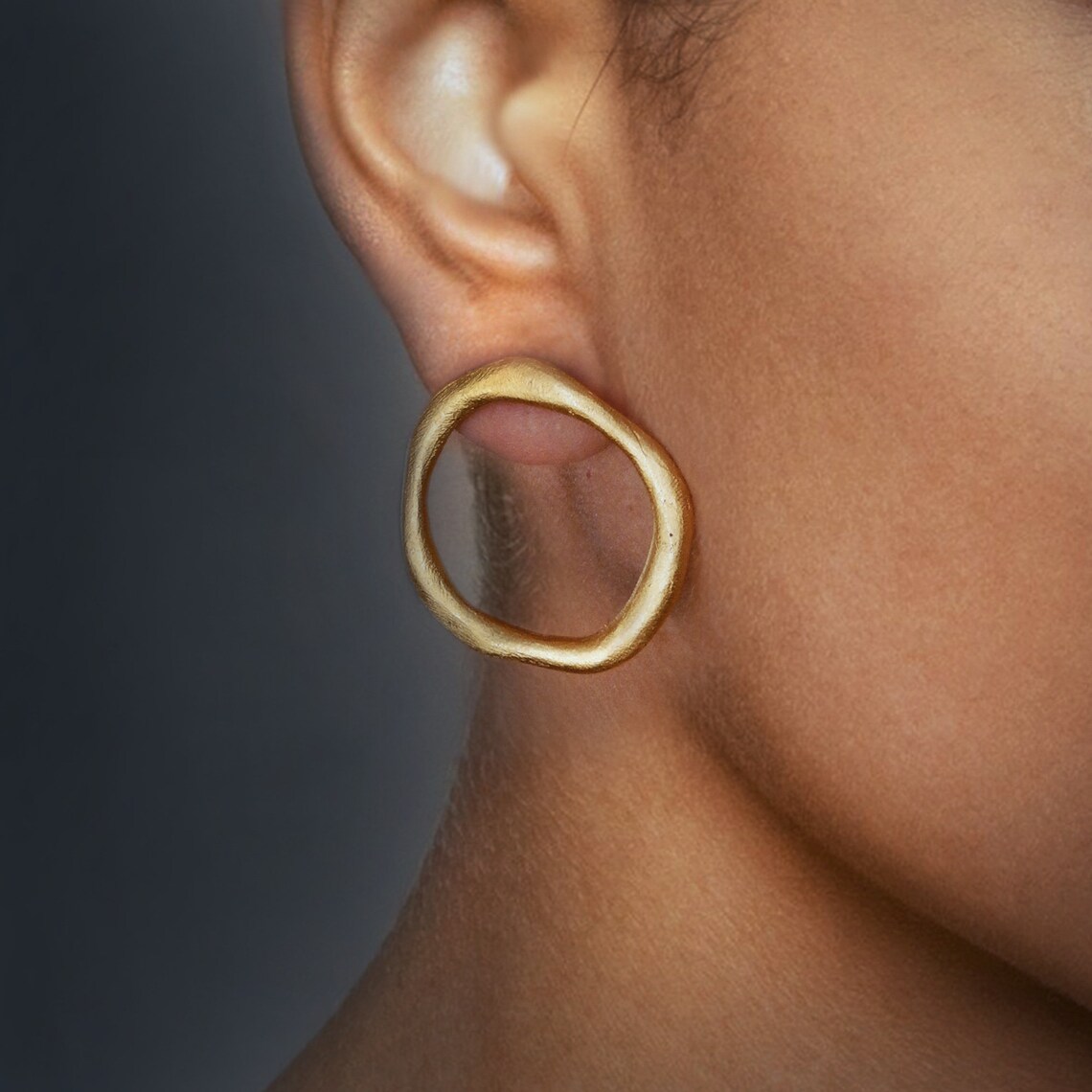 Large Chunky Front Facing Hoop Earrings in Silver Earrings - Etsy