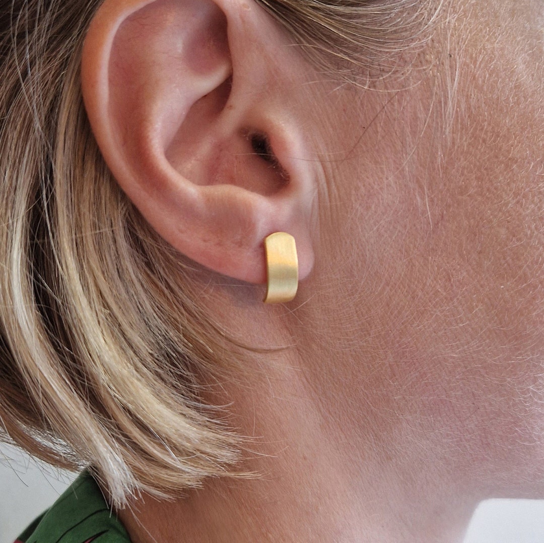 Gold Stud Earrings for Men and Woman. Sterling Silver, Gold-plated ...