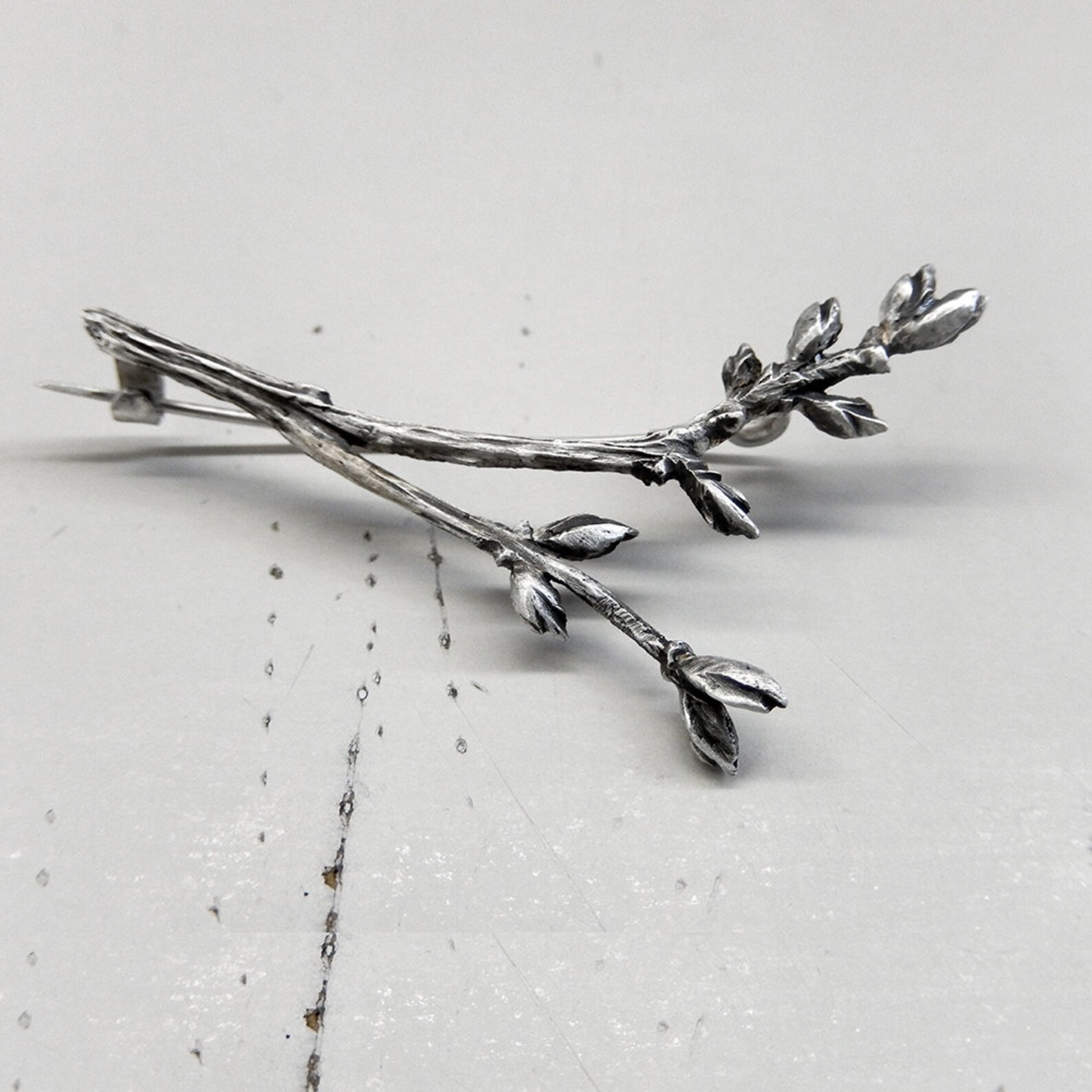Silver Organic Branch Brooch Nature Inspired Sterling Silver | Etsy
