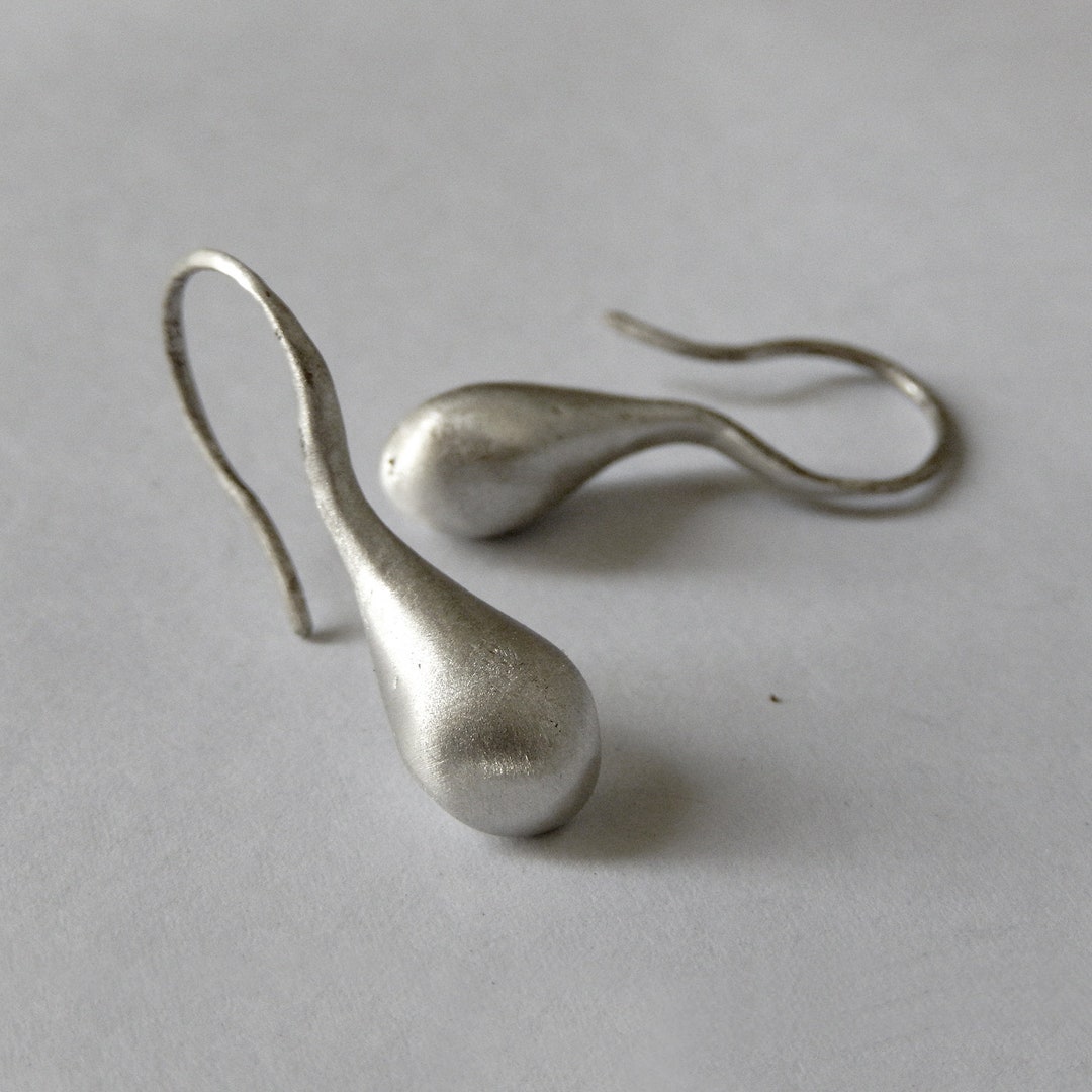 Dangle Teardrop Earrings, Sterling Silver Rain Drop Earrings, Elegant ...