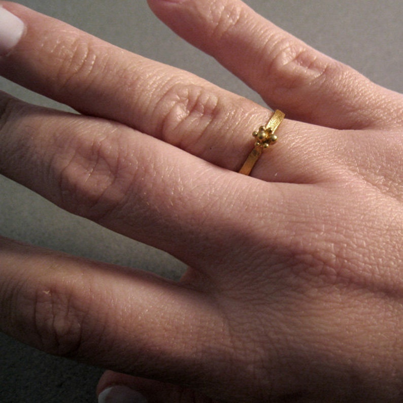 Minimal Dots Ring in Sterling Silver Gold Plated. Handmade. US - Etsy