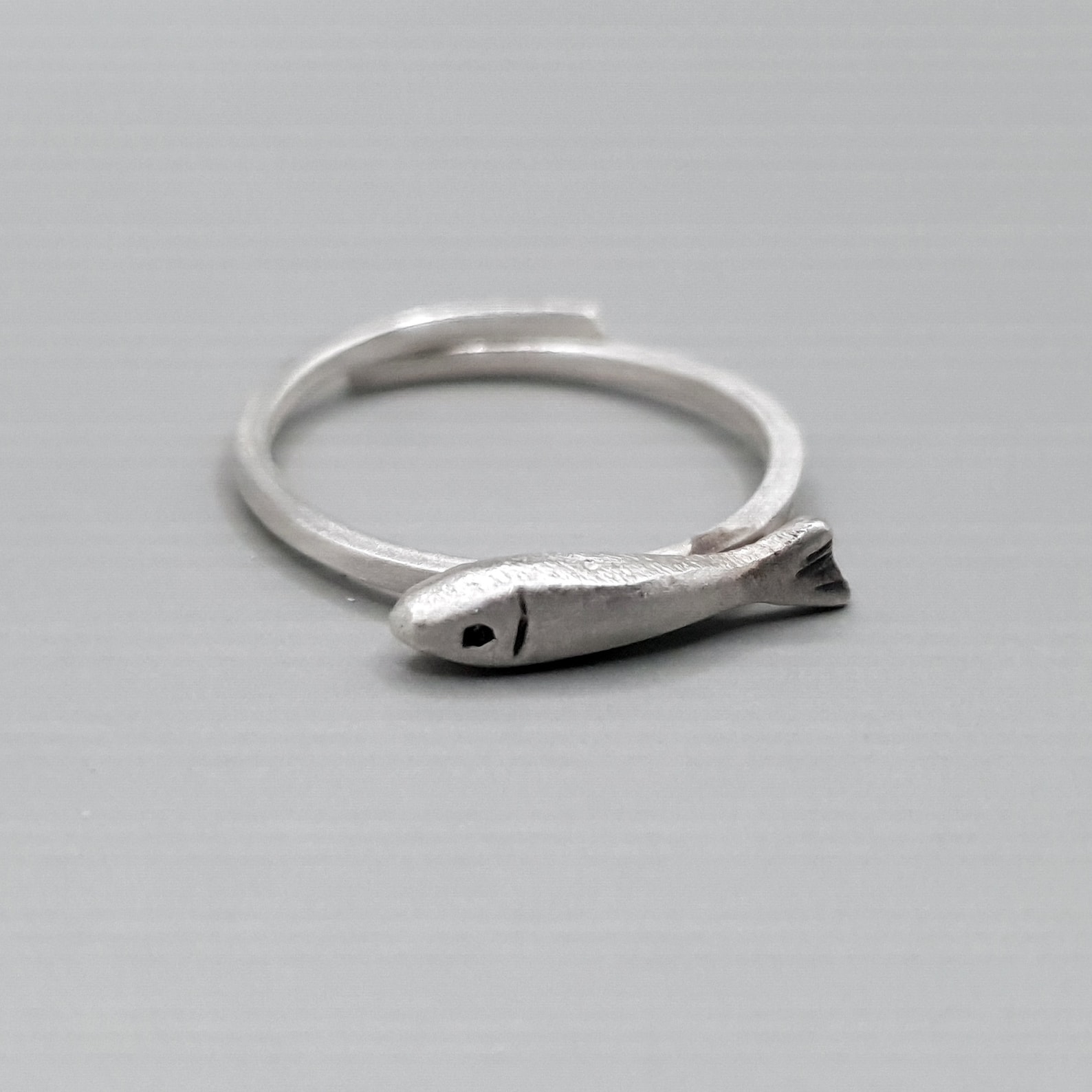 Silver Adjustable Fish Ring Sterling Silver Jewellery | Etsy