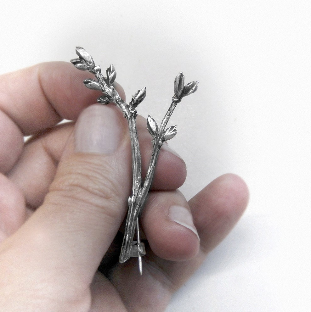 Silver Organic Branch Brooch Nature Inspired Sterling Silver - Etsy
