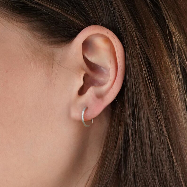 Dainty Half Hoops for Everyday Wear. Sterling Silver - Etsy