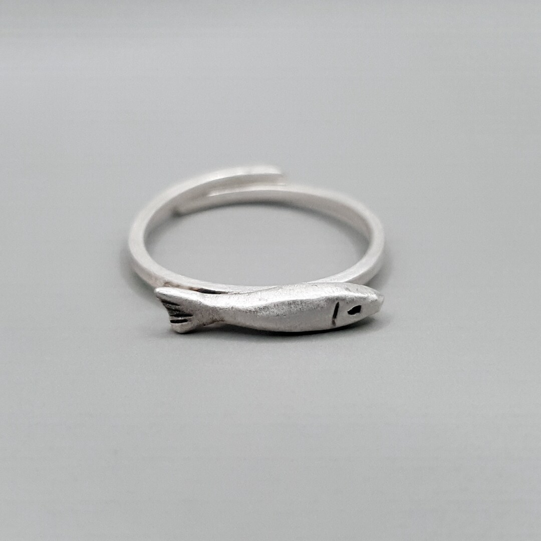 Silver Adjustable Fish Ring, Sterling Silver Jewellery, Minimal Fish ...