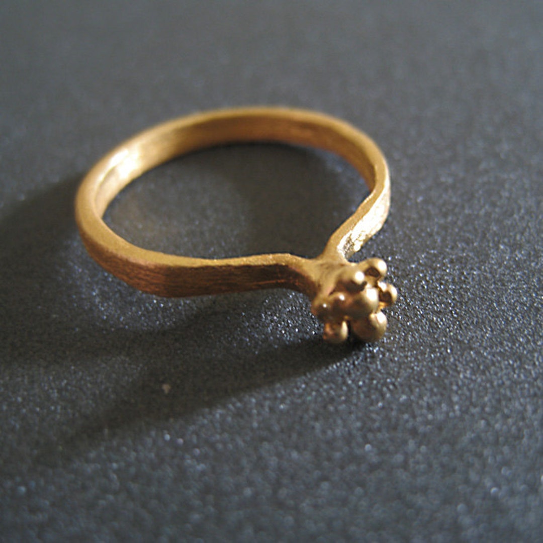 Minimal Dots Ring in Sterling Silver Gold Plated. Handmade. US Size 6.8 ...