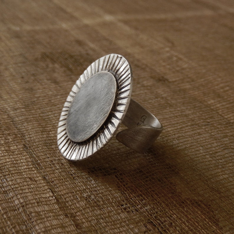 Big Adjustable Sterling Silver Sun Ring Sterling Silver | Etsy