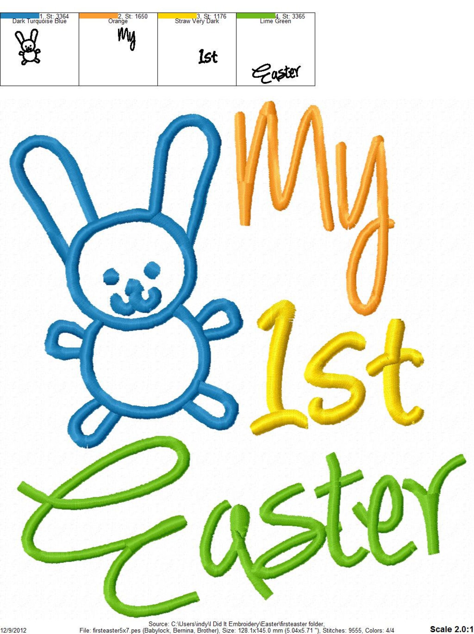 Easter Embroidery Design My First Easter - Etsy