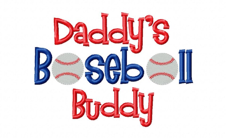 Baseball Embroidery Design Daddy's Baseball Buddy Sports - Etsy
