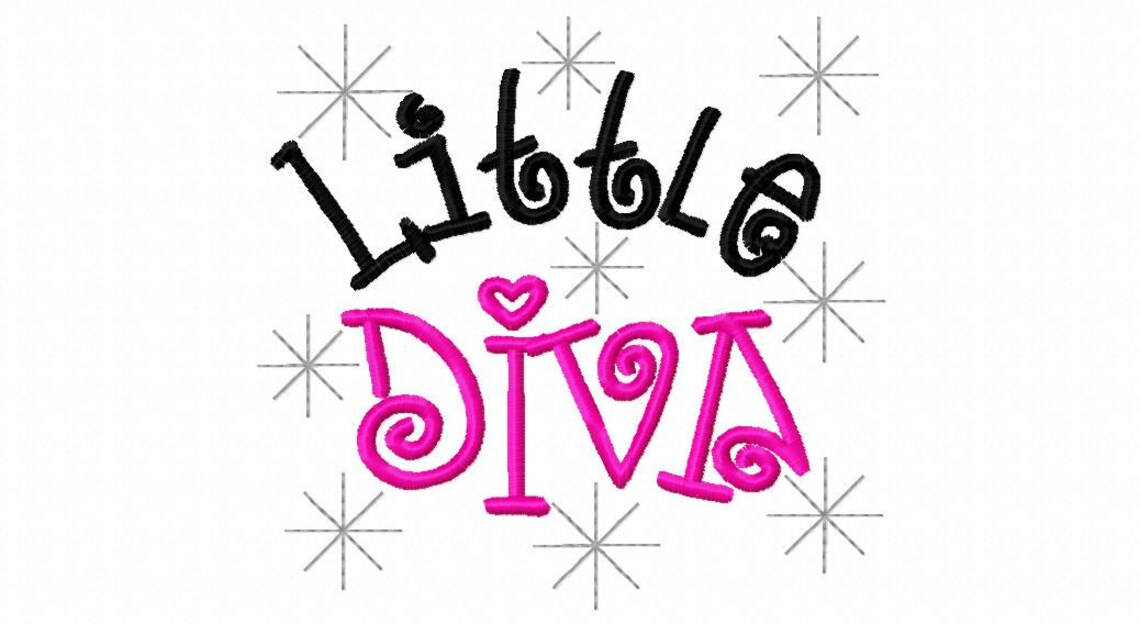 Diva Embroidery Design... Little Diva Embroidery Saying - Etsy