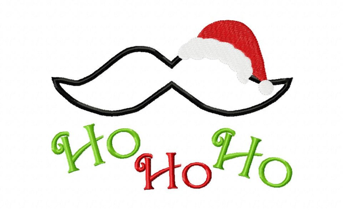 Mustache Christmas Embroidery Design Mustache Santa Hat Ho Ho - Etsy