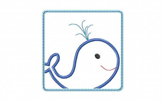 Whale in a Box Applique Embroidery Design Whale Box Frame | Etsy