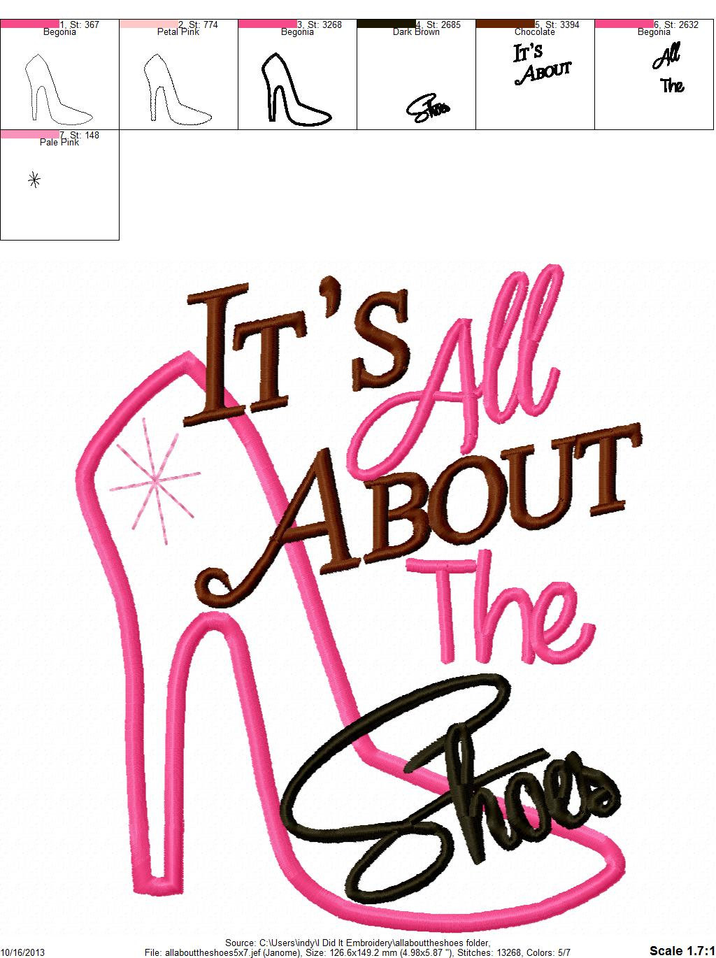 Shoe Embroidery Design Heal It's All About the Shoes - Etsy