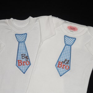 Little Brother Embroidery Design Lil Bro Tie Applique Embroidery Saying ...