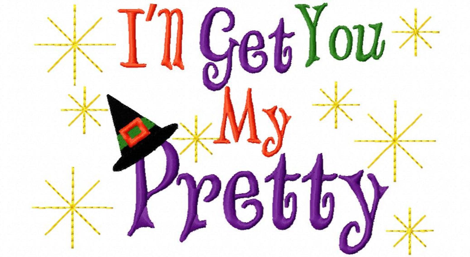 Halloween Embroidery Design I'll Get You My Pretty 4x4 5x7 | Etsy