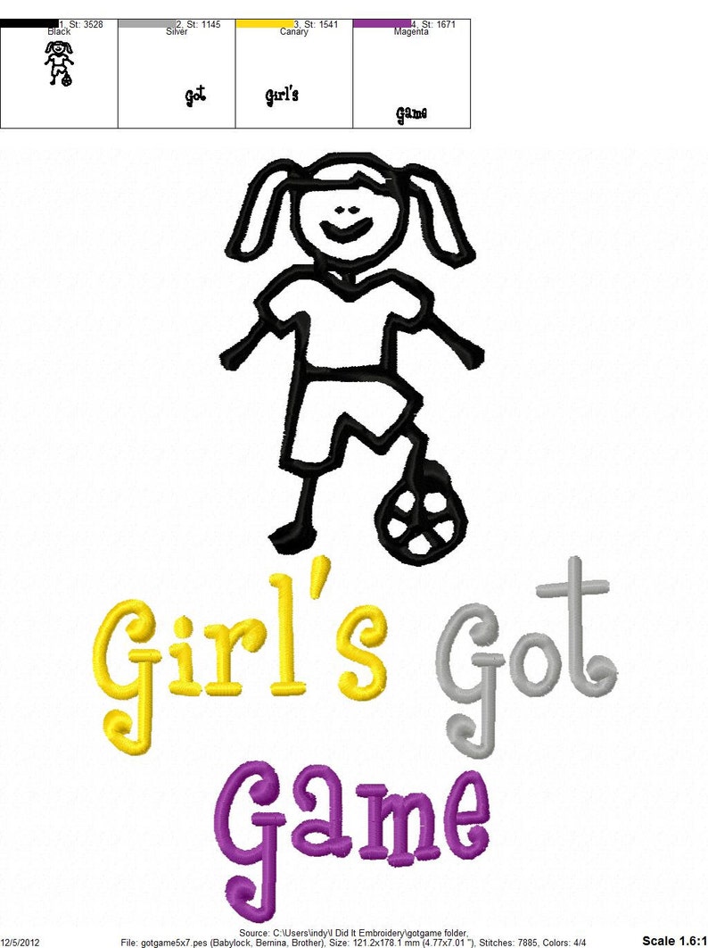 Soccer Embroidery Design Girls Got Game Sports | Etsy
