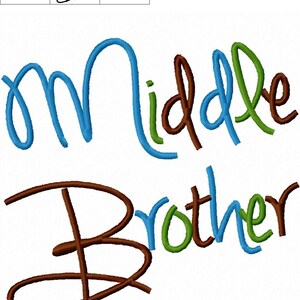 Middle Brother Embroidery Design Fill in 4x4 5x7 6x10 Hoop Machiene ...