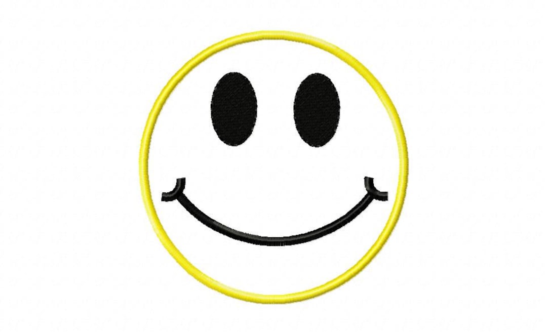 Smiley Face Appliqué Embroidery Design in 4x4 5x7 6x10 Hoop Instant ...