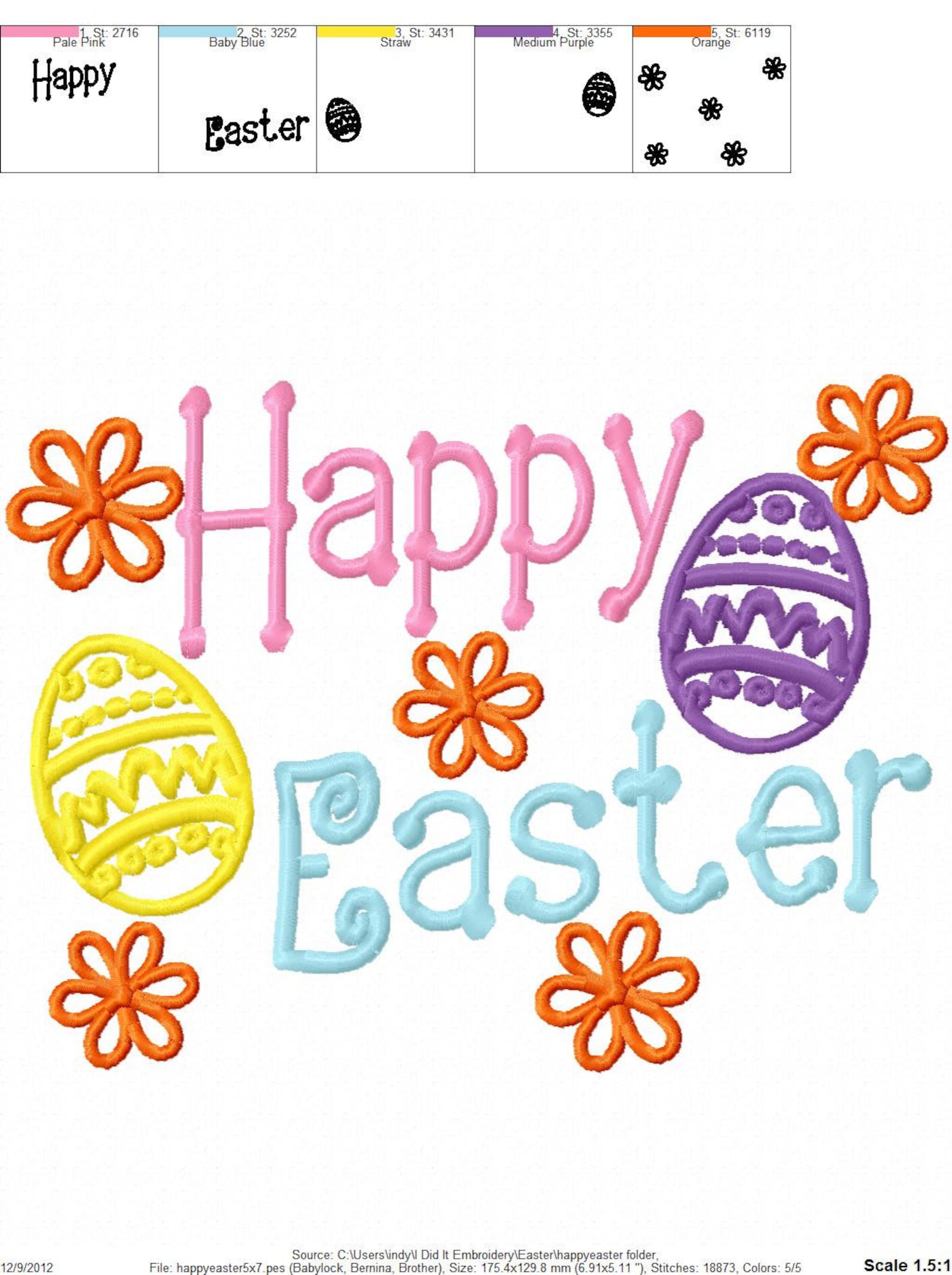 Easter Embroidery Design Happy Easter Embroidery - Etsy