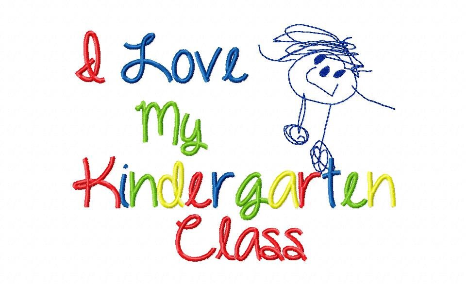 Teacher Embroidery Design I Love My Kindergarten Class | Etsy