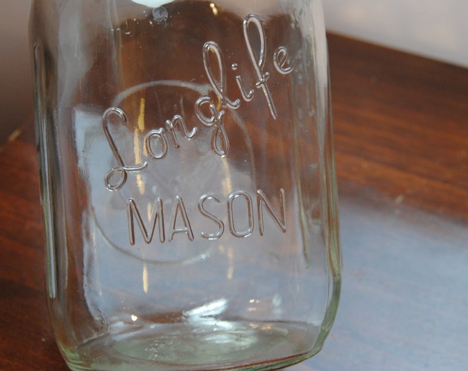 Vintage Canning Jar/mason Jar/longlife Quart Jar/obear-nester Glass ...