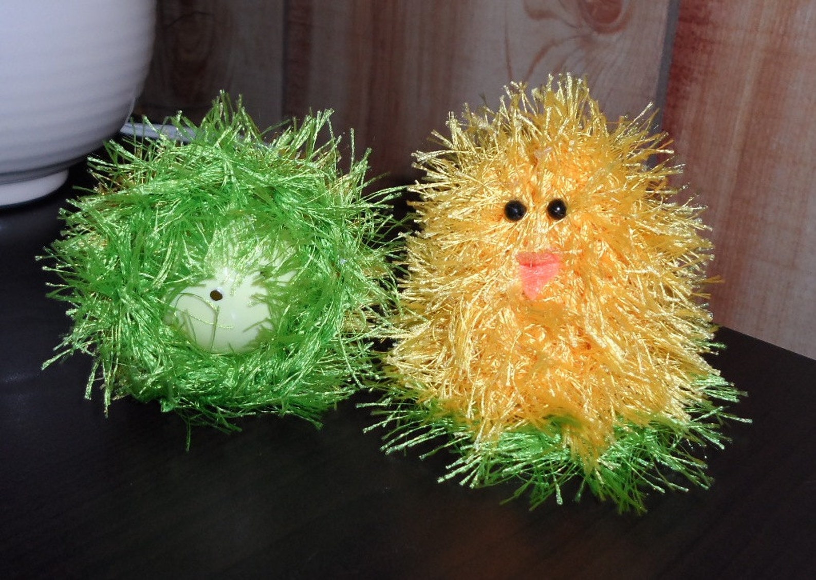 Set of 2 Fuzzy Chick Easter Egg Cozies Egg Cozy Easter Egg Covers 3 ...