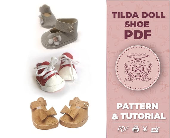 A Set of Doll Shoe Patterns Instant Download Sewing Pattern - Etsy