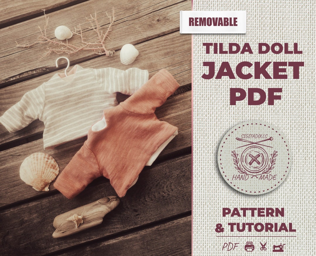 Doll Jacket Pdf Pattern and Sewing Tutorial for 30 Cm Cloth Tilda Doll ...