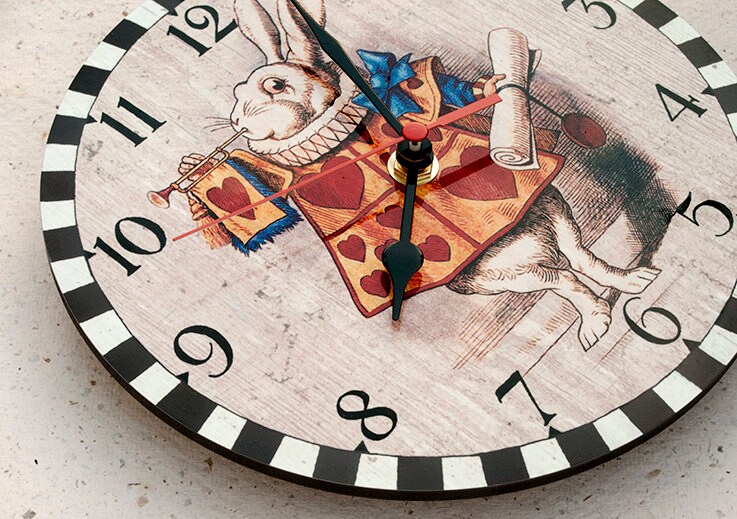 Quartz Wall Clock - White Rabbit - Alice in Wonderland - Etsy