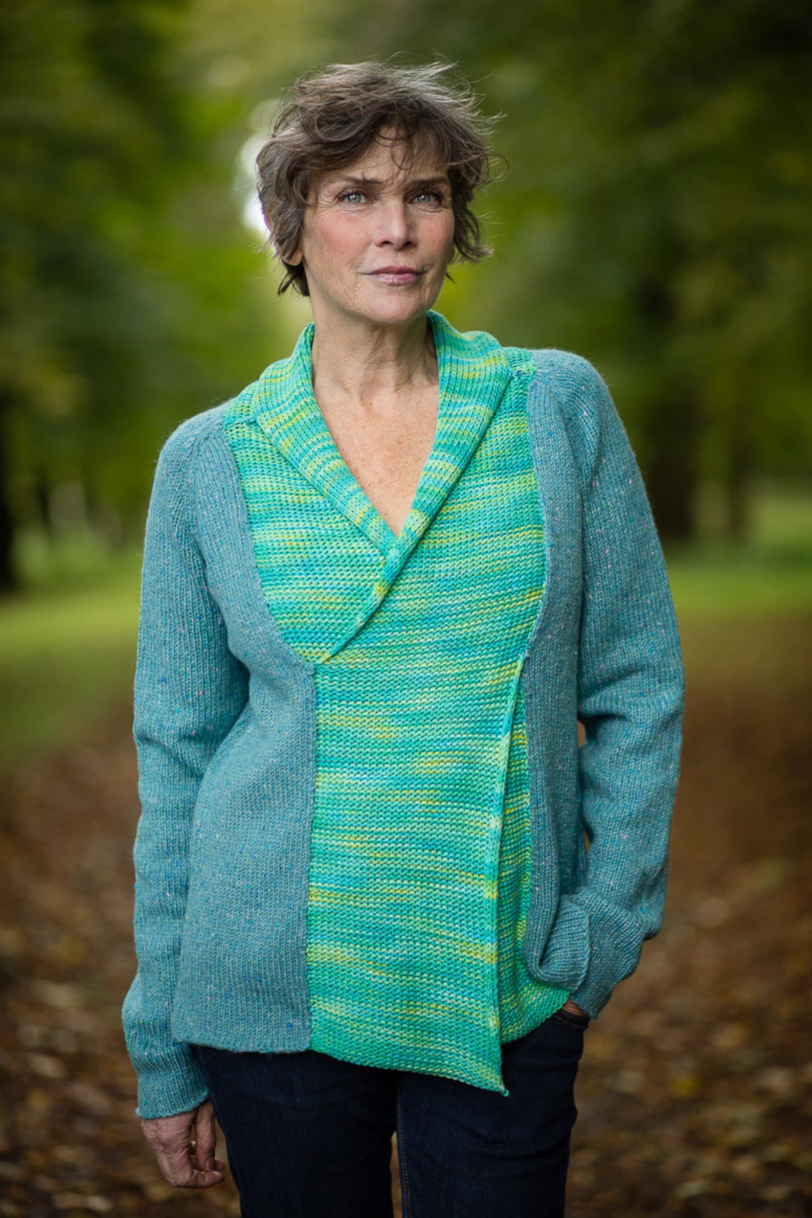 Cross Front Jumper in Aqua Pure New Wool and Handpainted Cotton - Etsy