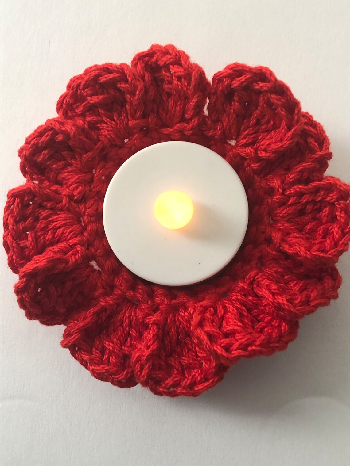 Crochet Flower Tea Light Holder Pattern: Easy PDF Tutorial - Etsy