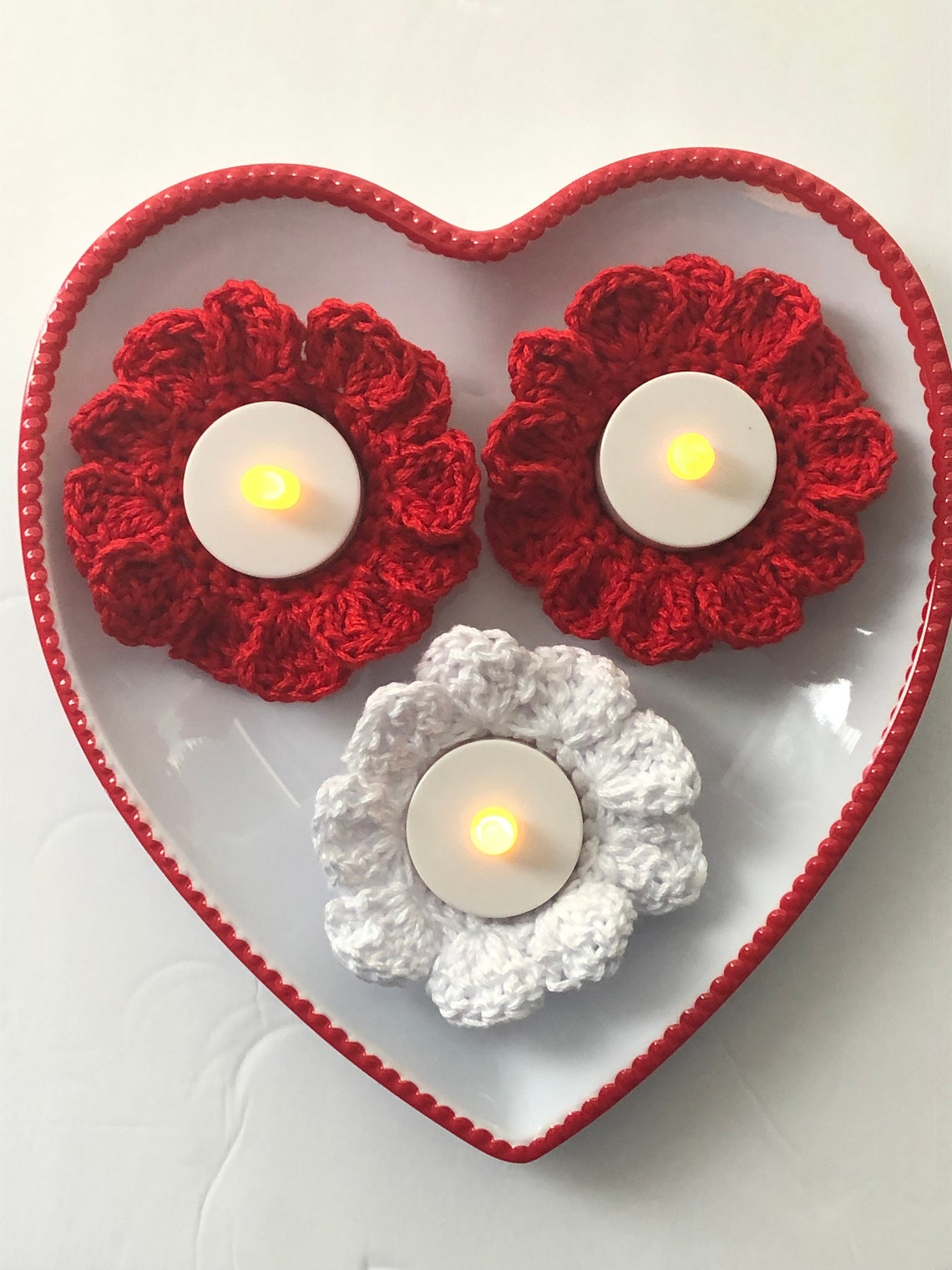 Crochet Flower Tea Light Holder Pattern: Easy PDF Tutorial - Etsy