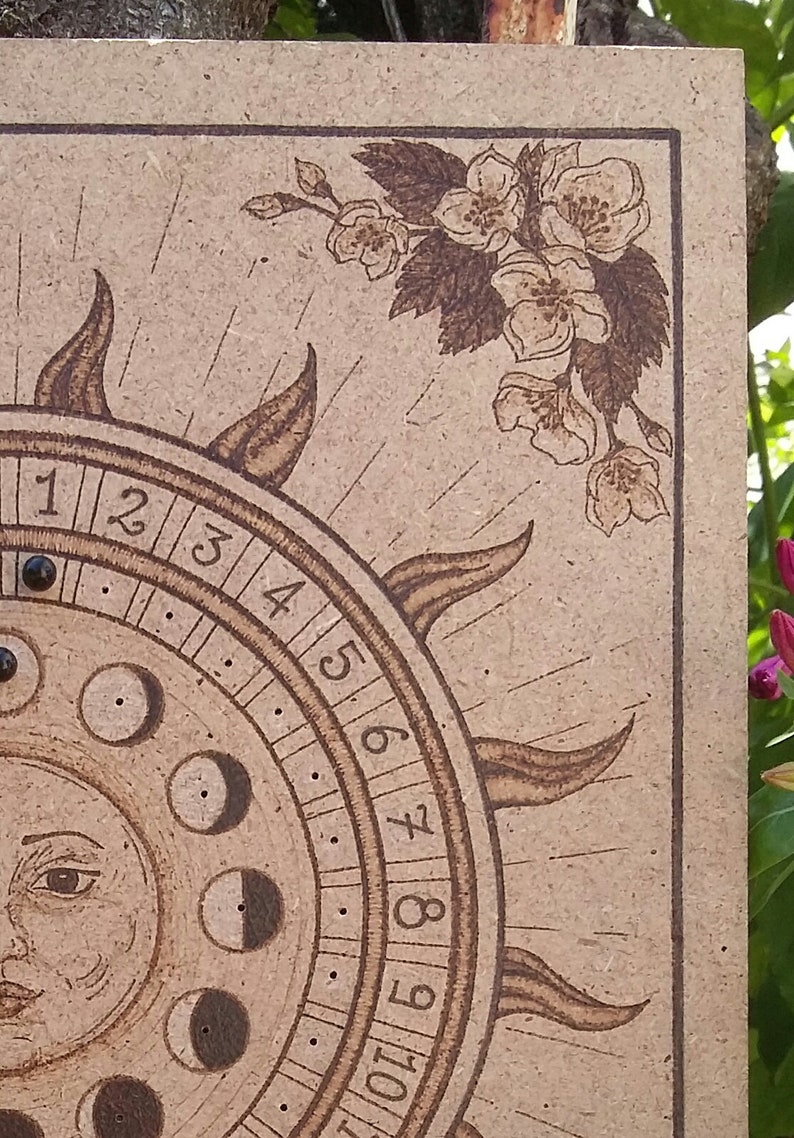 Handmade Perpetual Calendar - Days Moonphases Months - Classy Pagan ...