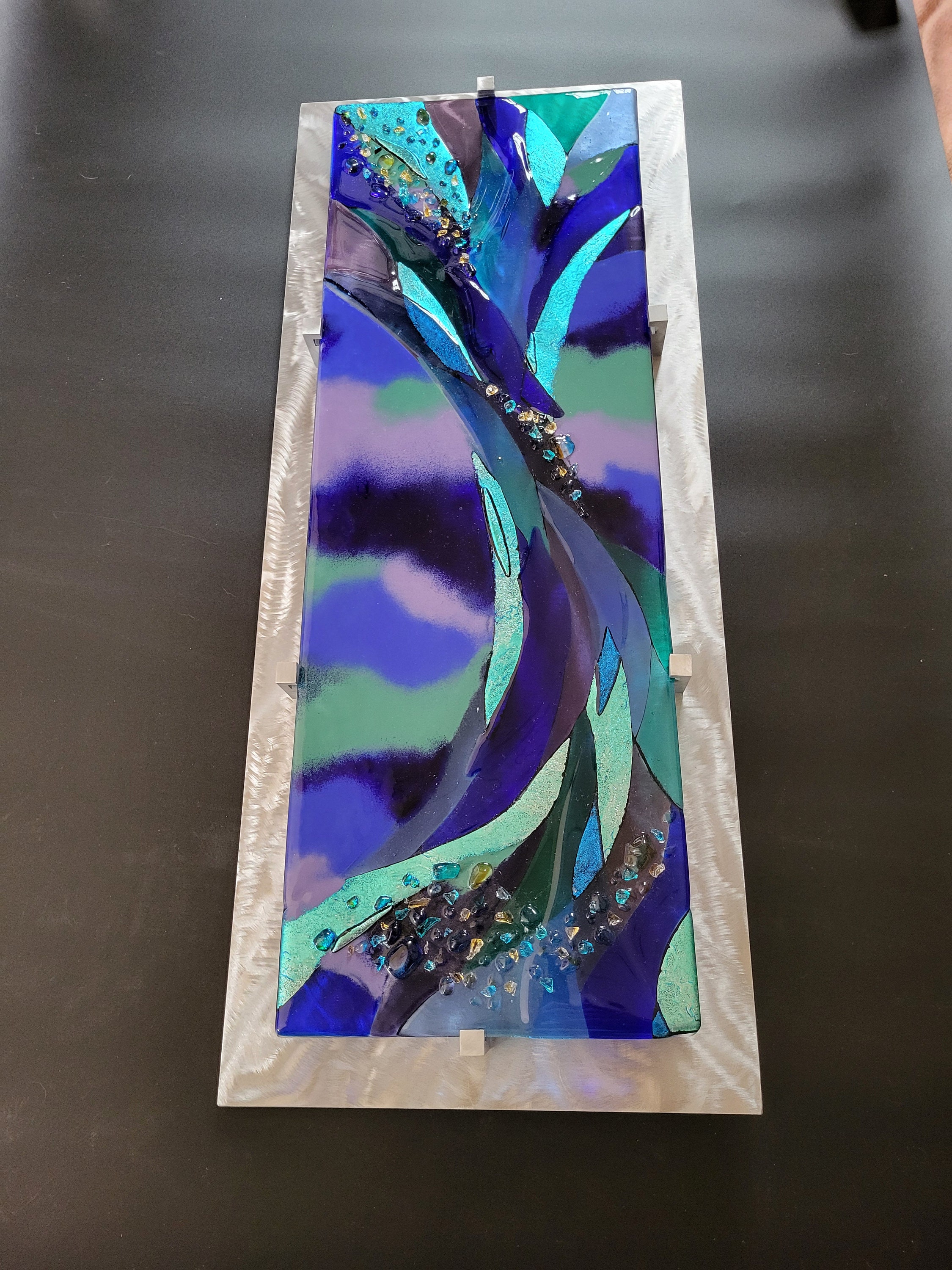 Large Fused Glass Wall Art for Interior Home Decoration Contemporary ...