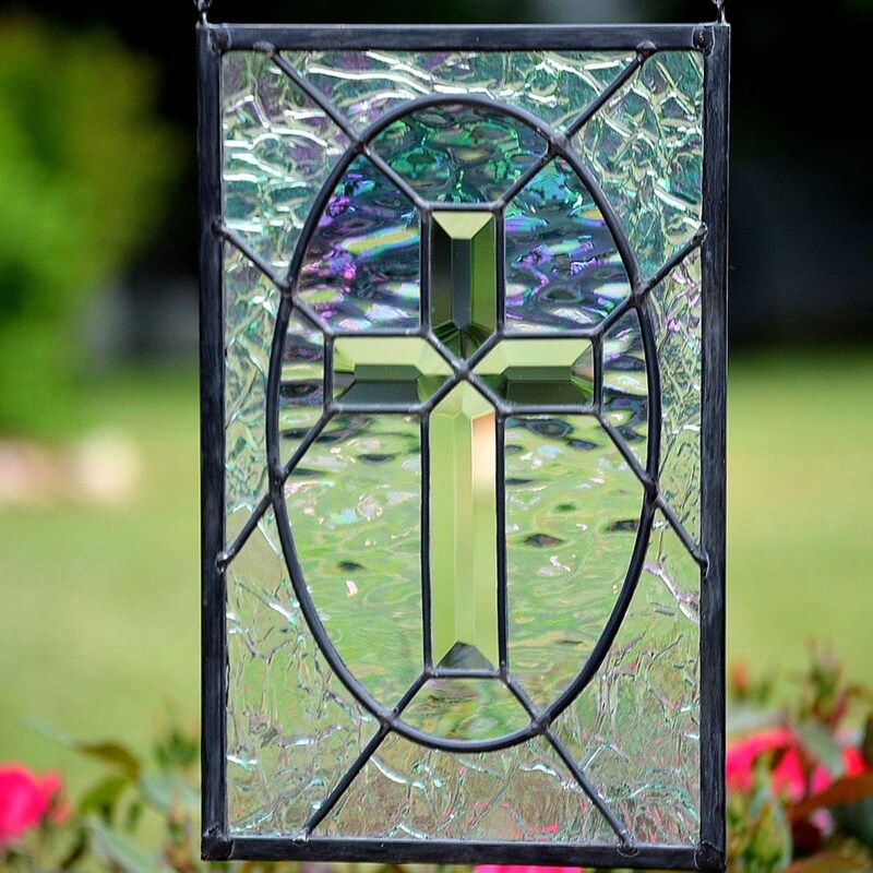 Stained Glass Window Hangings Cross - Etsy