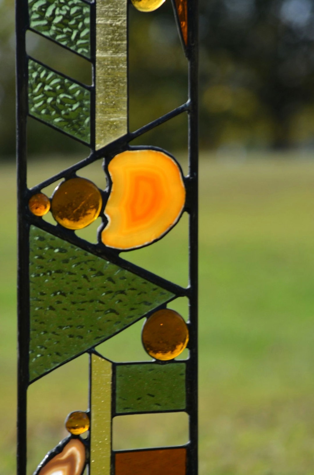 Large Stained Glass Garden Decoration, Arts and Crafts, 'fall Patterns ...