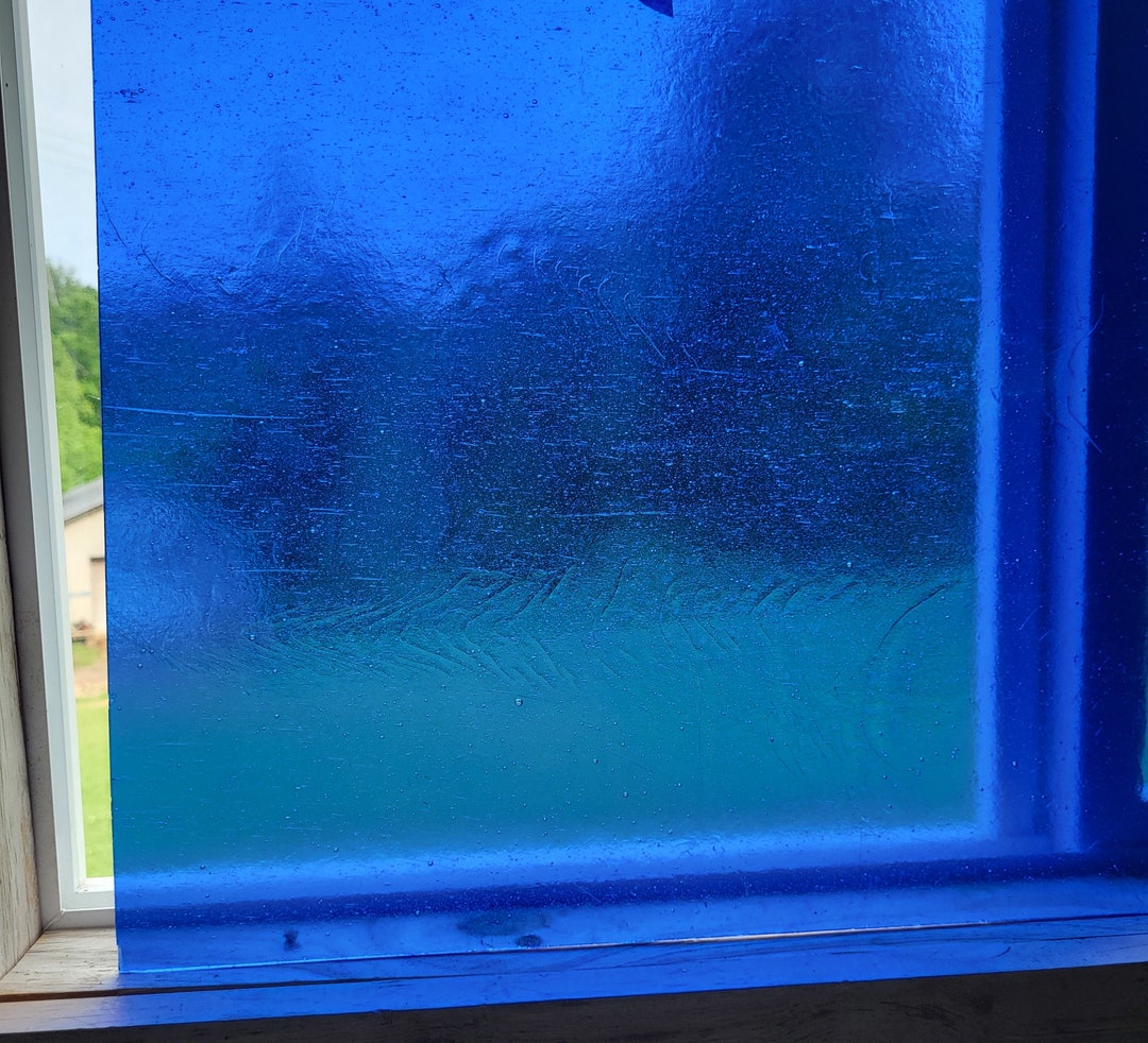 Kokomo Blue Seedy Transparent Opalume Glass for Decorative Stained ...