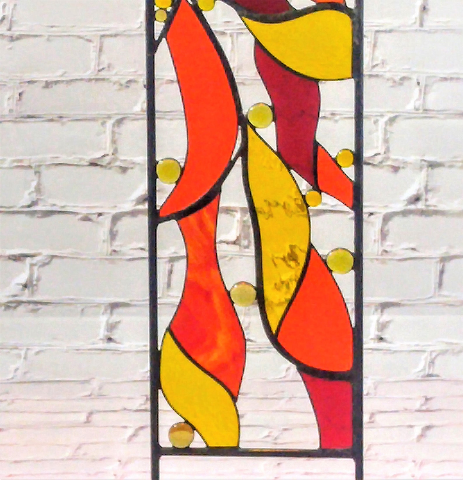 Metal and Glass Garden Art Stained Glass Yard Art - Etsy Canada