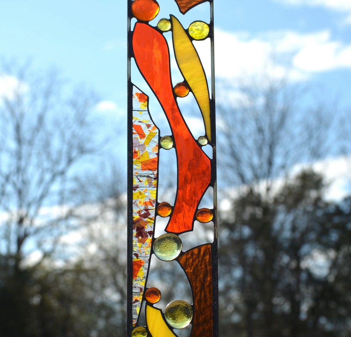 Outdoor Garden Decoration. Stained Glass Garden Sculpture. - Etsy