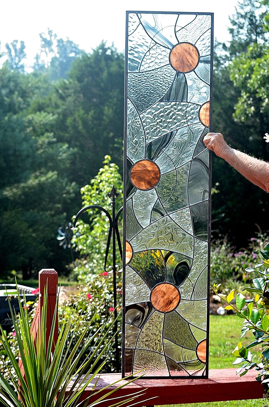 Contemporary Abstract Stained Glass Window Custom Glass Art for ...